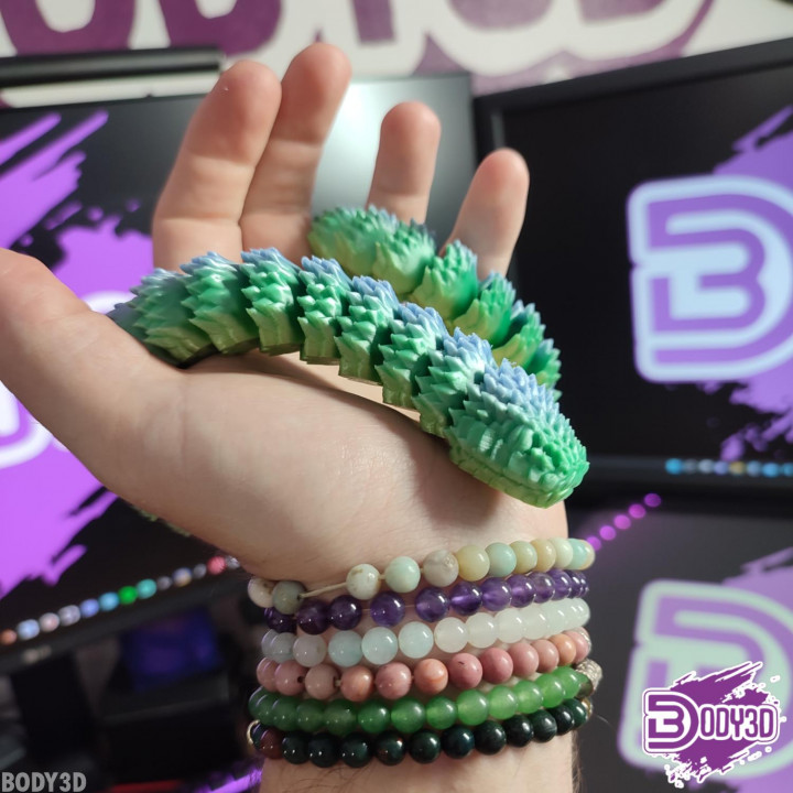 3D Printable Articulated Rock Snake by BODY3D