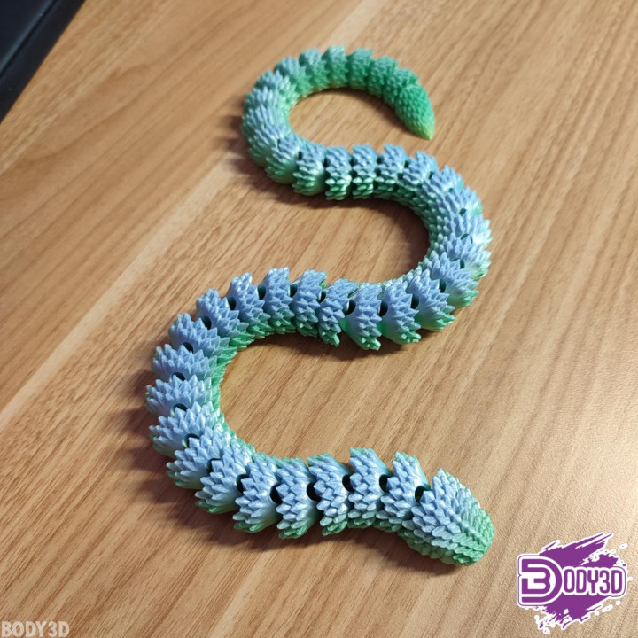 3D Printable Articulated Rock Snake by BODY3D