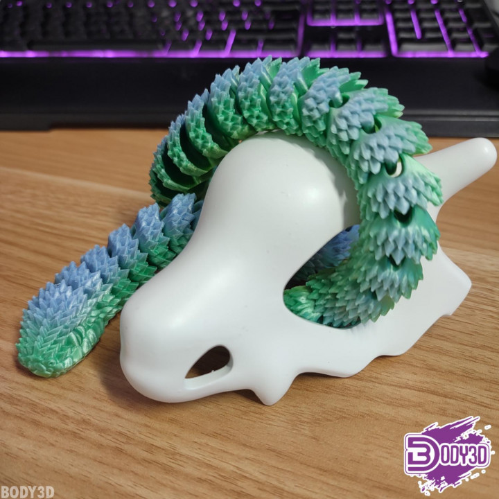 3D Printable Articulated Rock Snake by BODY3D