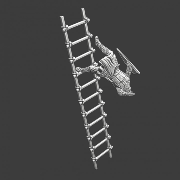 3D Printable Medieval English knight falling from ladder by Northern ...