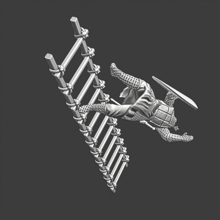 3D Printable Medieval English knight falling from ladder by Northern ...