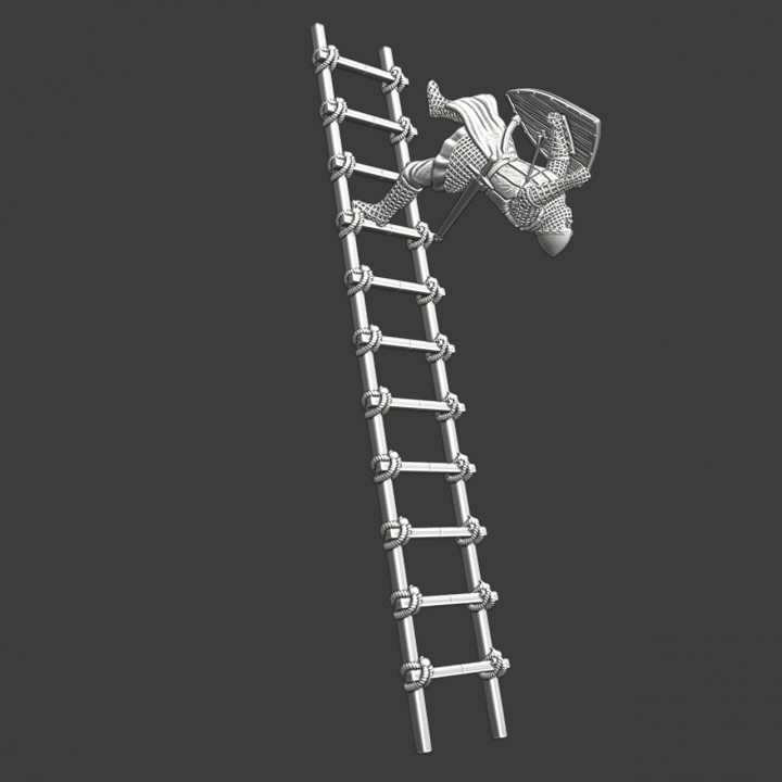 3D Printable Medieval English knight falling from ladder by Northern ...