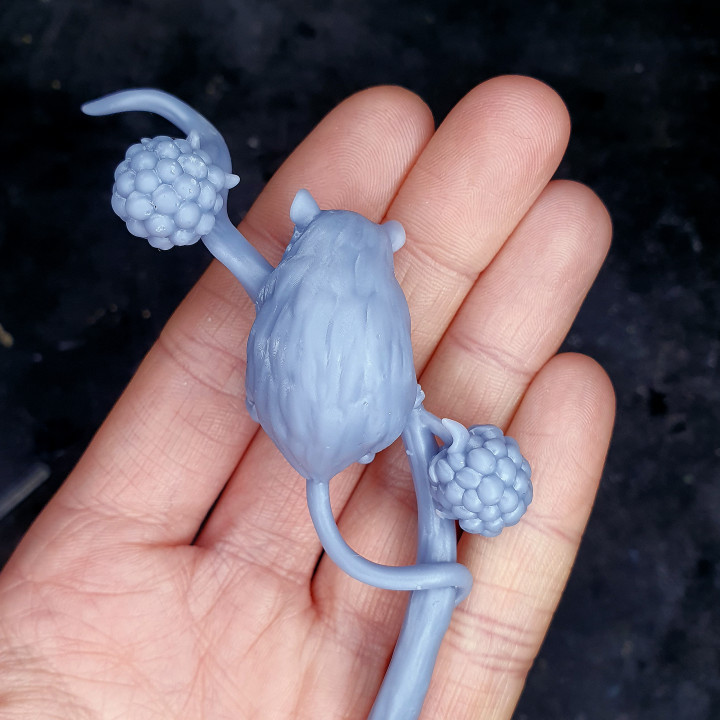3D Printable Harvest Mouse (Micromys minutus) on Blackberries by Momo