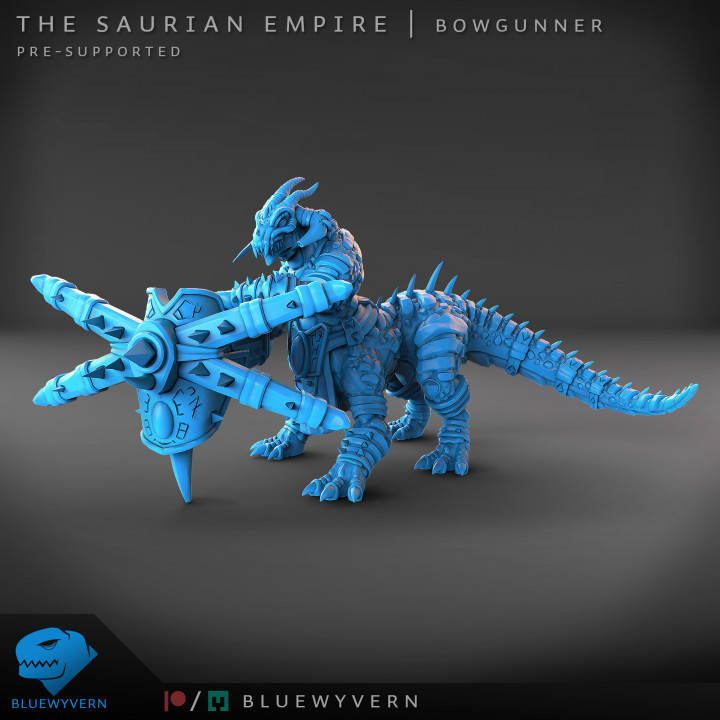 3D Printable The Saurian Empire - Bow Gunner by BlueWyvern