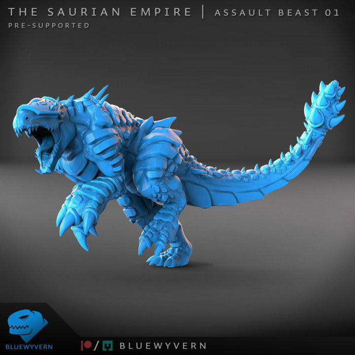 3D Printable The Saurian Empire - Assault Beasts by BlueWyvern