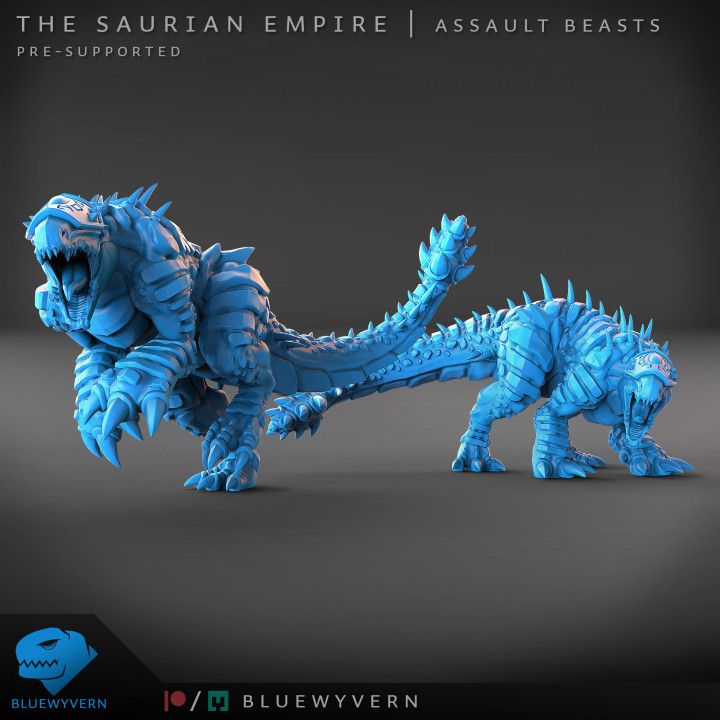 3D Printable The Saurian Empire - Assault Beasts by BlueWyvern