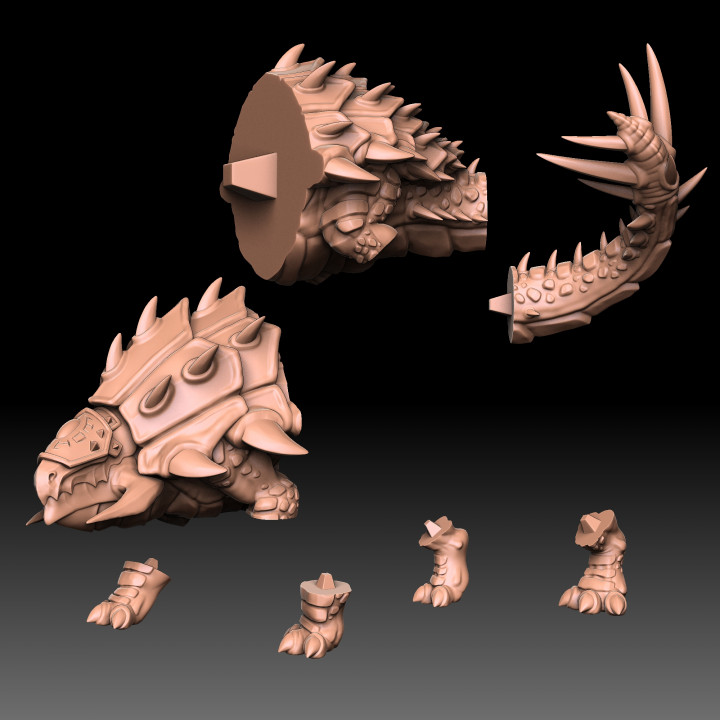 3D Printable The Saurian Empire - Siege Beast by BlueWyvern