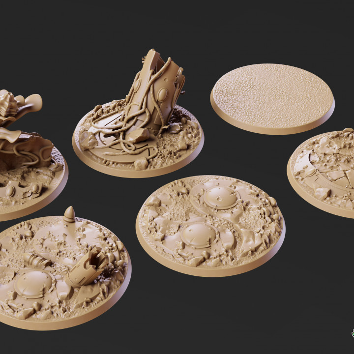 3D Printable Space Elf Bases by PSMiniatures
