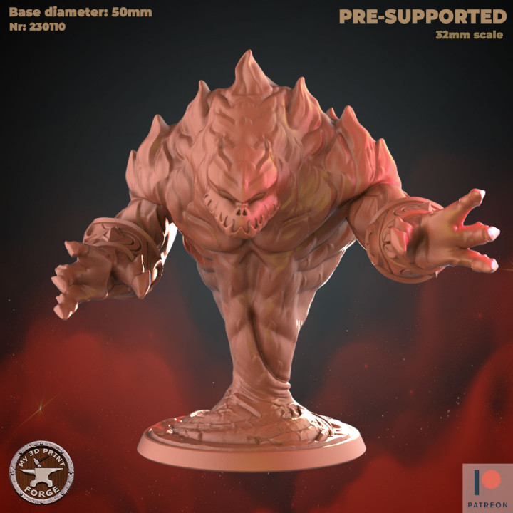 3D Printable Fire Elemental Boss Two models by My3DPrintForge