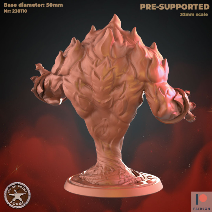 3D Printable Fire Elemental Boss Two models by My3DPrintForge