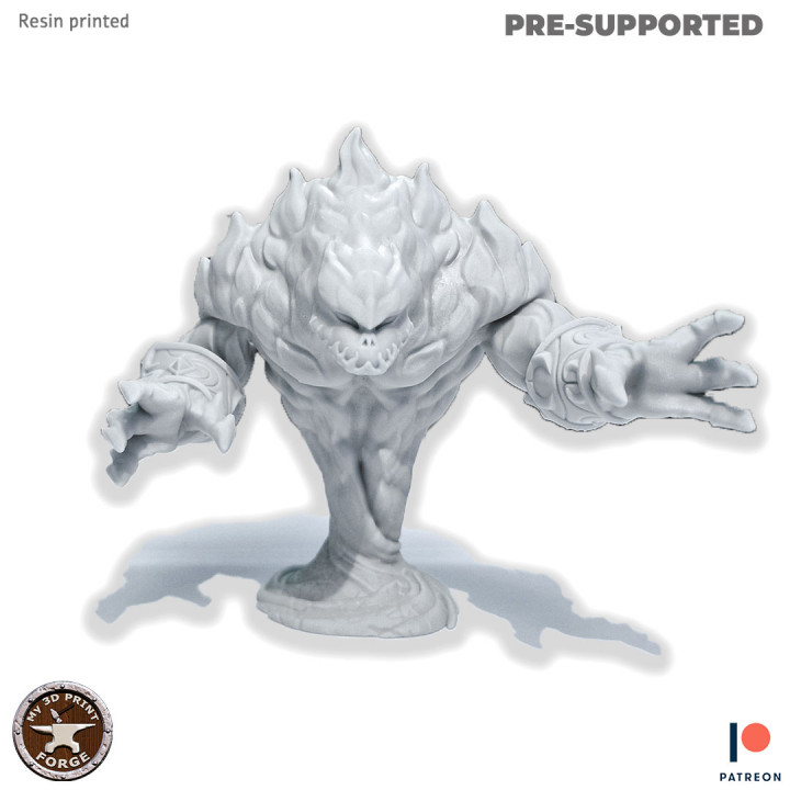 3D Printable Fire Elemental Boss Two models by My3DPrintForge