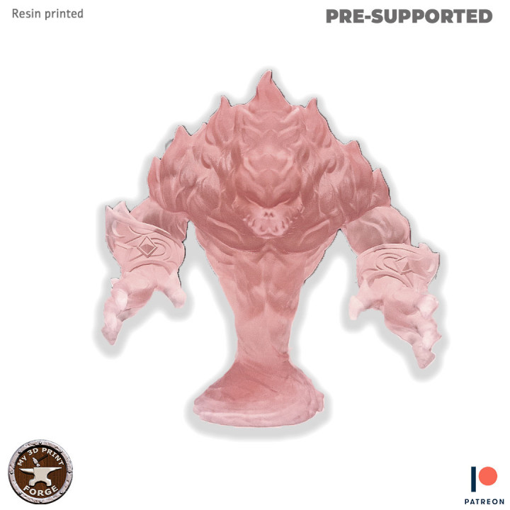 3D Printable Fire Elemental Boss Two models by My3DPrintForge