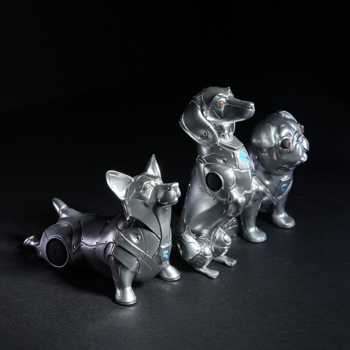 3D Printable Space Pooch Trio by Stlflix