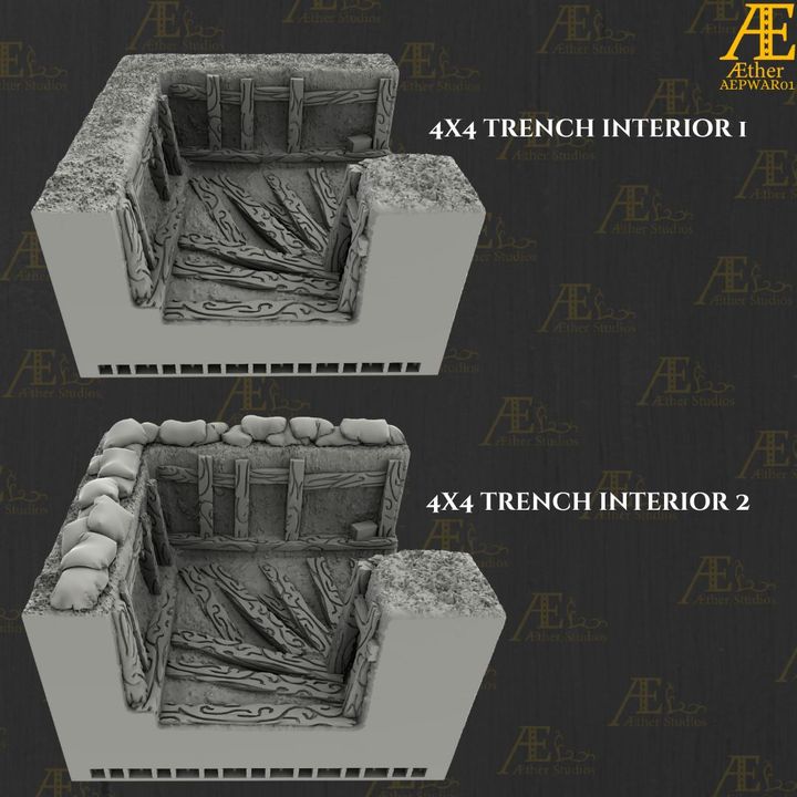 3D Printable AEPWAR01 - War Trenches by Aether Studios