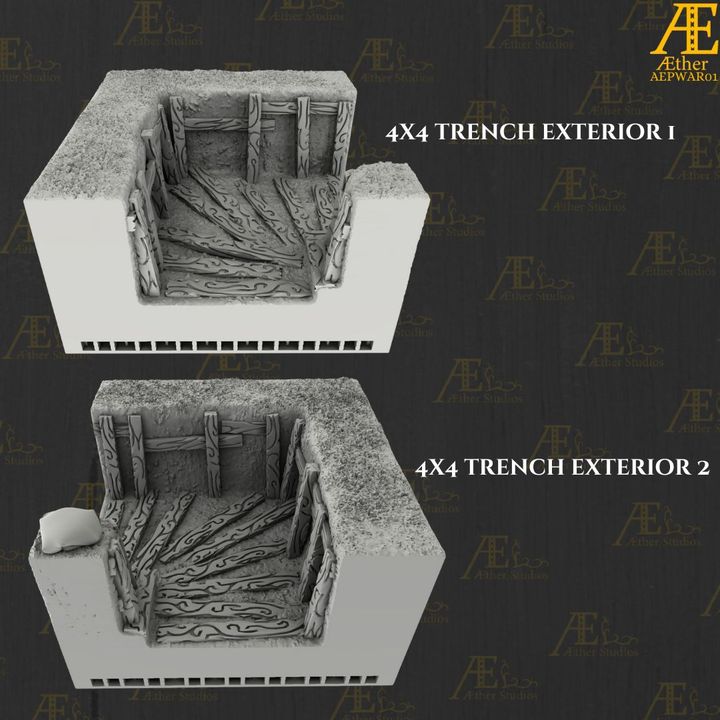 3D Printable AEPWAR01 - War Trenches by Aether Studios