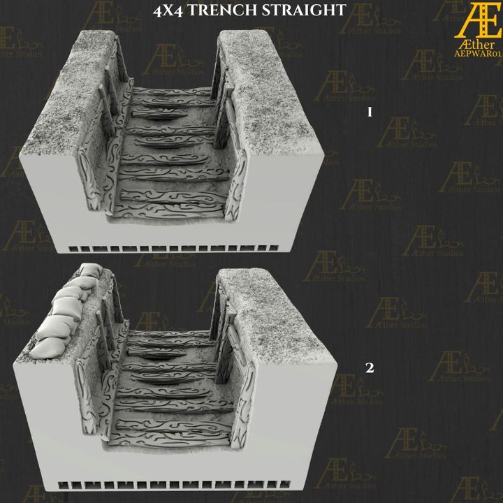 3D Printable AEPWAR01 - War Trenches by Aether Studios
