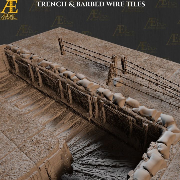 3D Printable AEPWAR01 - War Trenches by Aether Studios