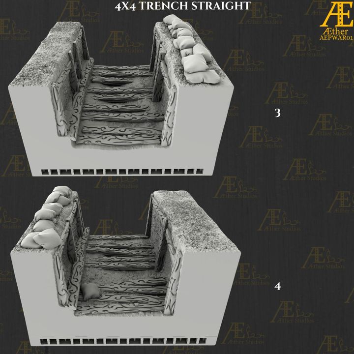 3D Printable AEPWAR01 - War Trenches by Aether Studios