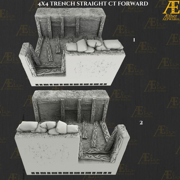 3D Printable AEPWAR01 - War Trenches by Aether Studios