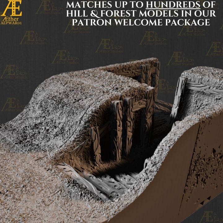 3D Printable AEPWAR01 - War Trenches by Aether Studios