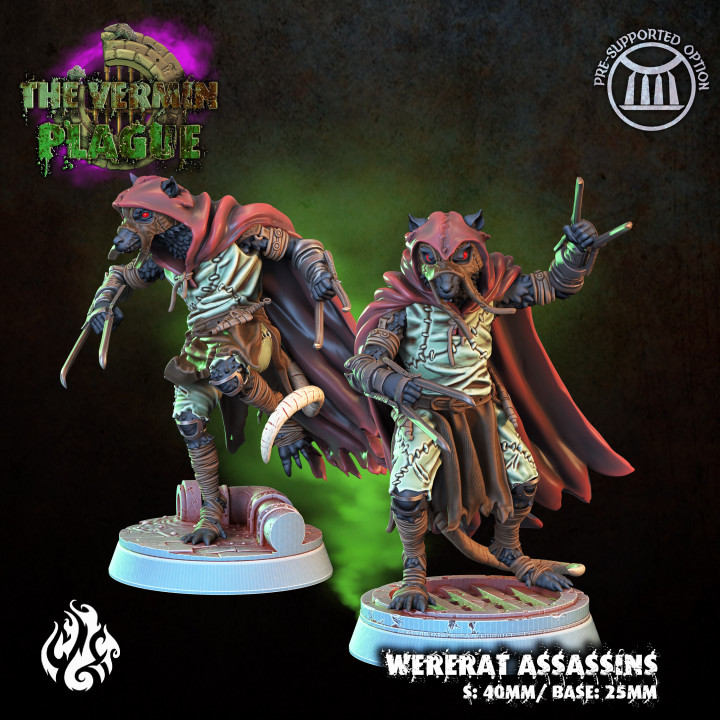 3D Printable Wererat Assassins by Crippled God Foundry