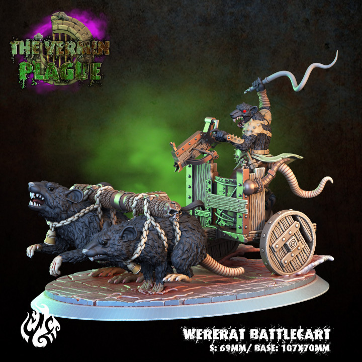 3D Printable Wererat Battlecart by Crippled God Foundry