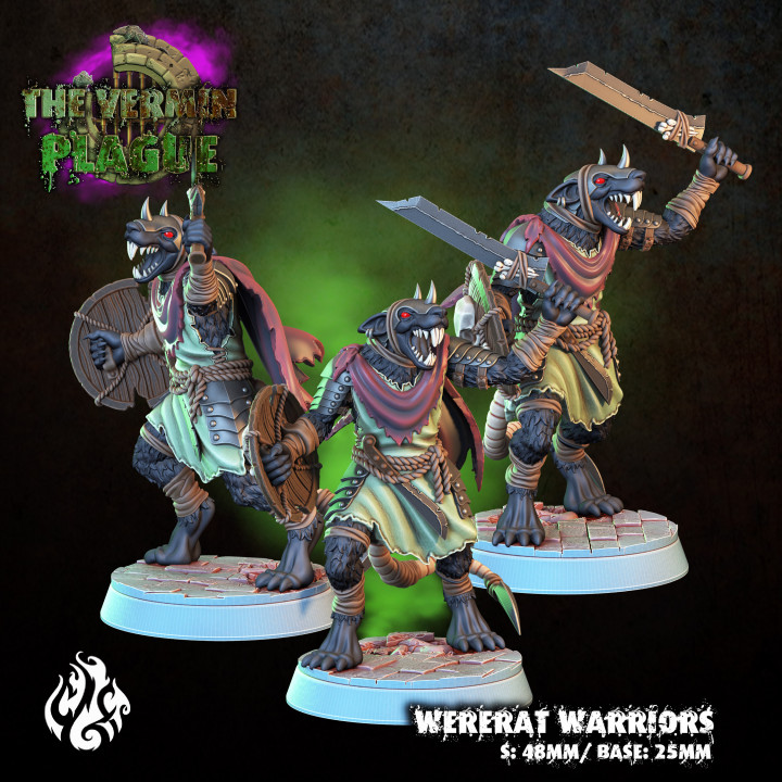 3D Printable Wererat Warriors by Crippled God Foundry