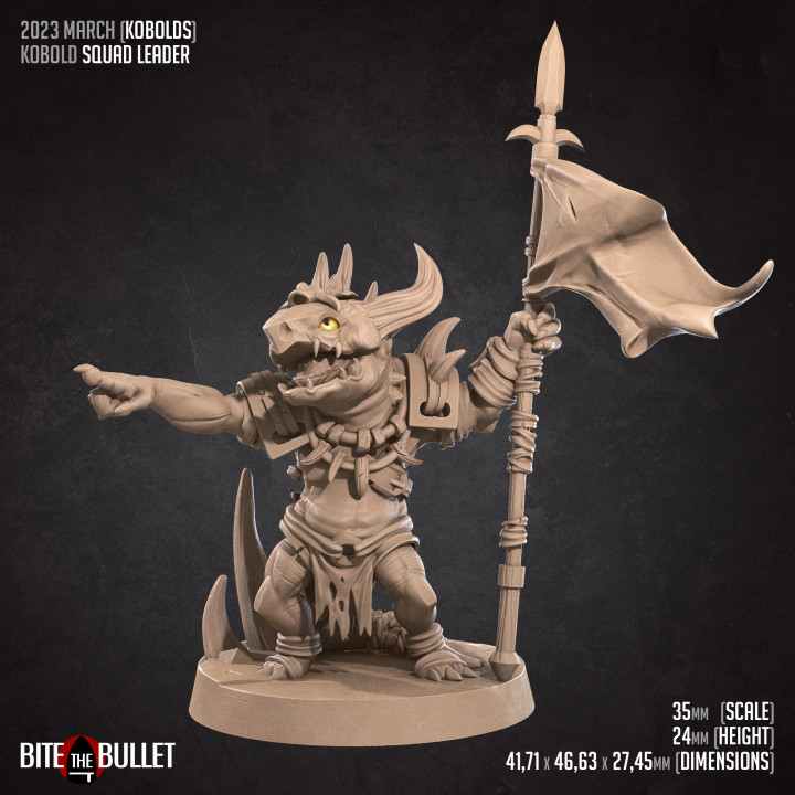 3D Printable Kobold Squad Leader by Bite the Bullet