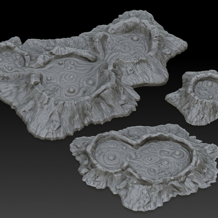3D Printable Lava Scatter Terrain by Wundervale Games