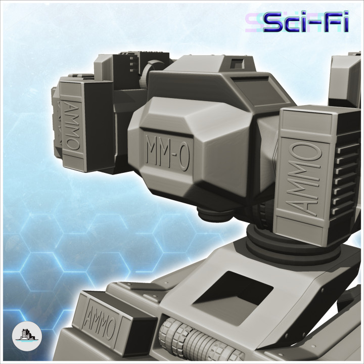 3D Printable Turret with double laser cannon and missile launcher (2 ...