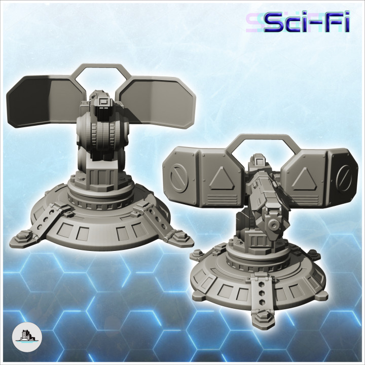 3D Printable Ion gun turret with shield (3) - Future Sci-Fi SF Post ...