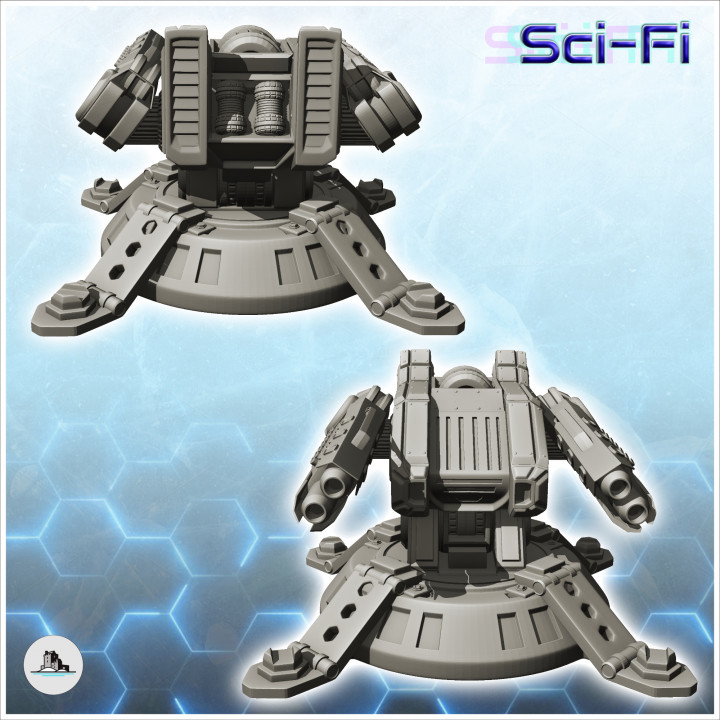 3D Printable Robotic turret with double ion cannons (4) - Future Sci-Fi ...