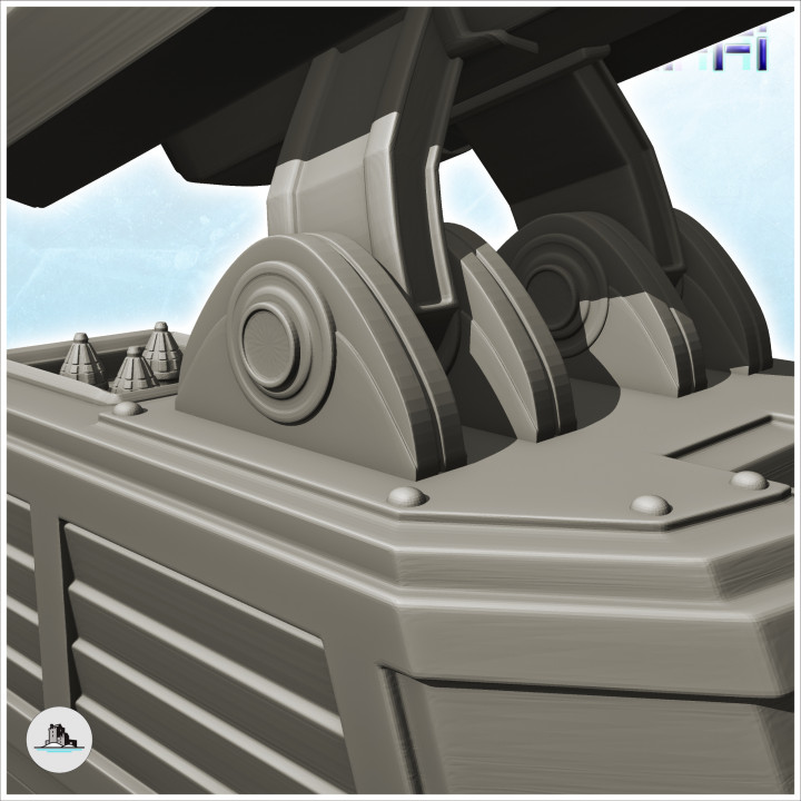 3D Printable Rocket turret with four quadruple baskets (5) - Future Sci ...