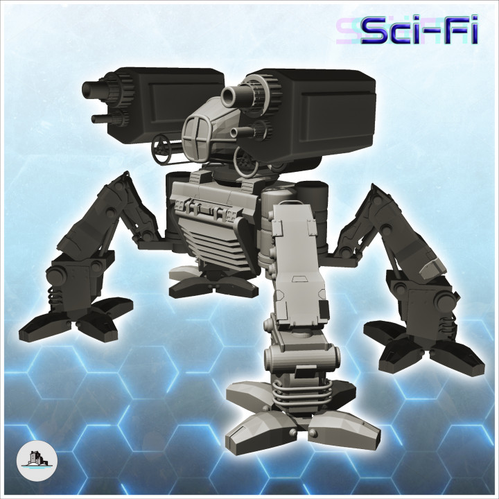 3D Printable Amus combat robot (14) - Future Sci-Fi SF Post apocalyptic ...