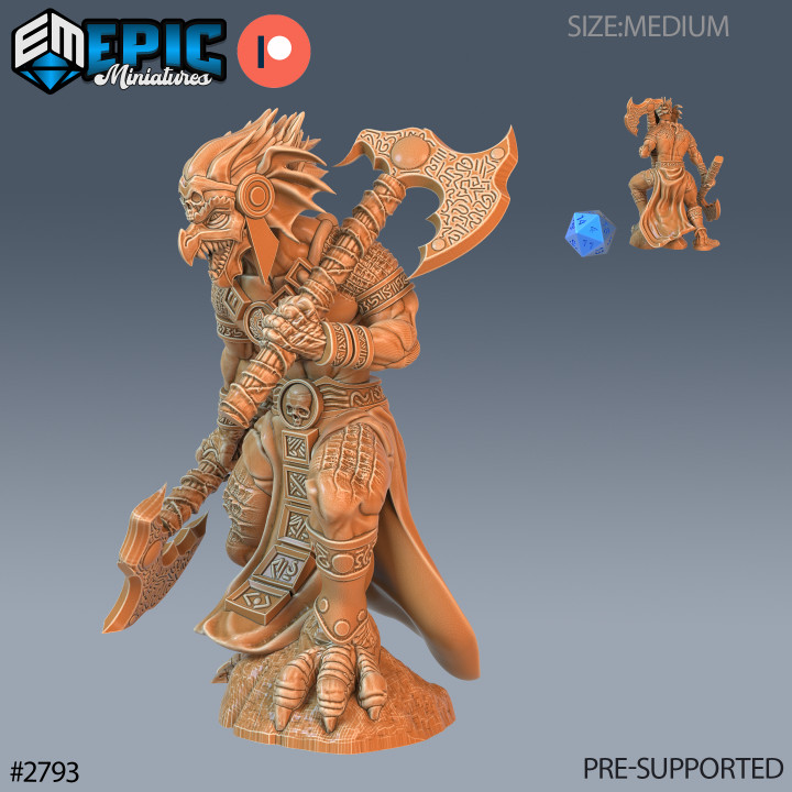3D Printable Dragon Kobold Set / Draconic War Lizard / Armored Reptile ...