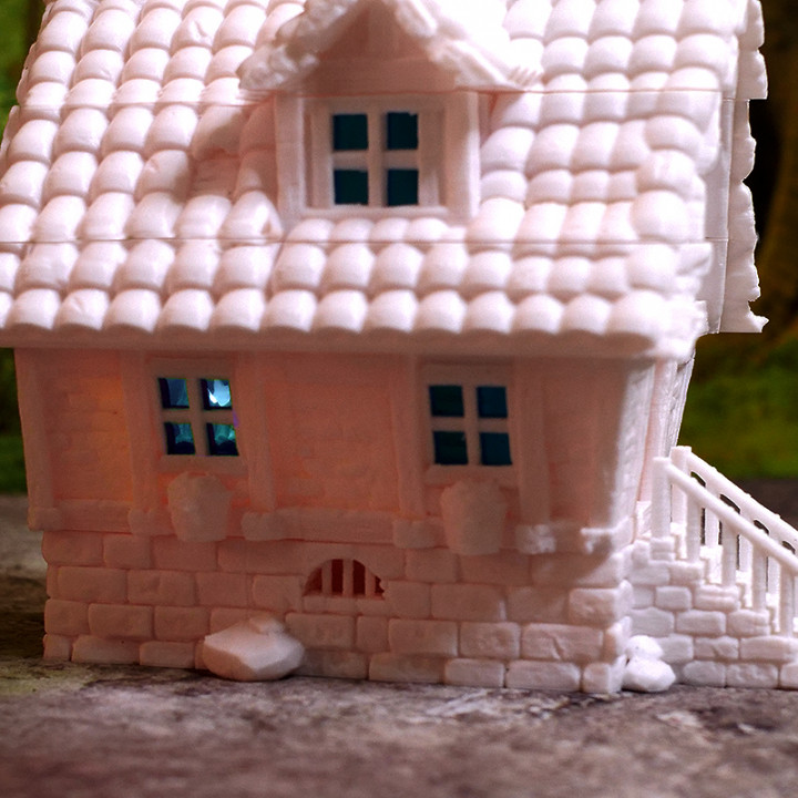 3D Printable Lighted house (LED candle) by DecoQuest Workshop