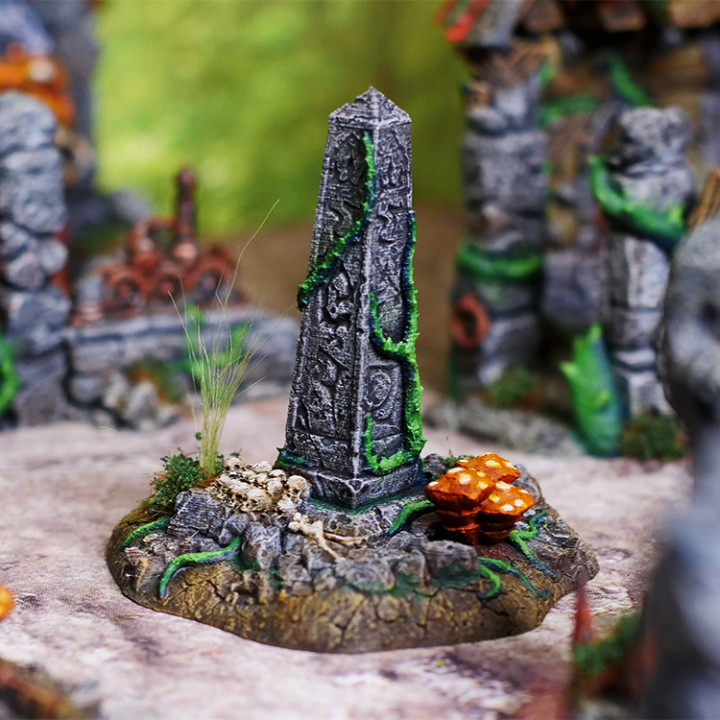 3D Printable Runes obelisk by DecoQuest Workshop