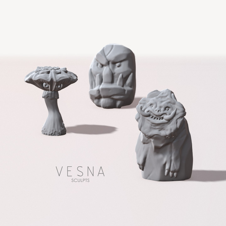3D Printable SMALL IDOLS by VESNA SCULPTS