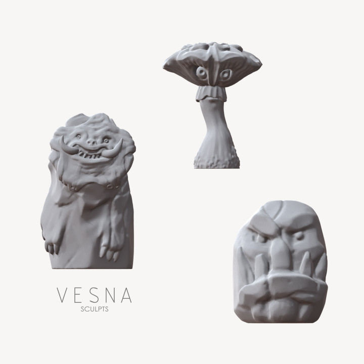 3D Printable SMALL IDOLS by VESNA SCULPTS