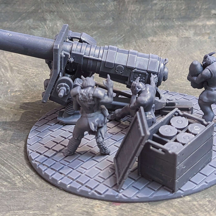 3D Printable Beastmen in Space! Field Guns by DOWNTOWN3D