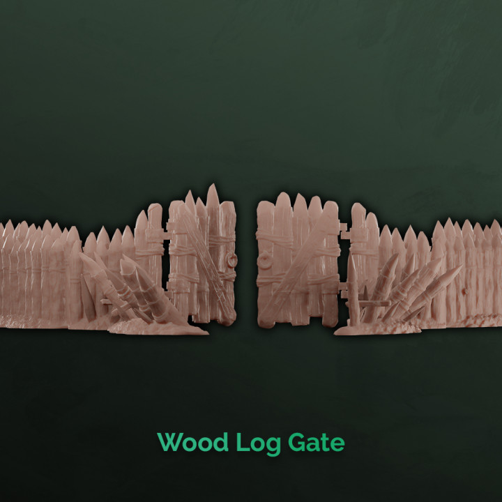 3D Printable Wood Log Gate by Artificers_Mini