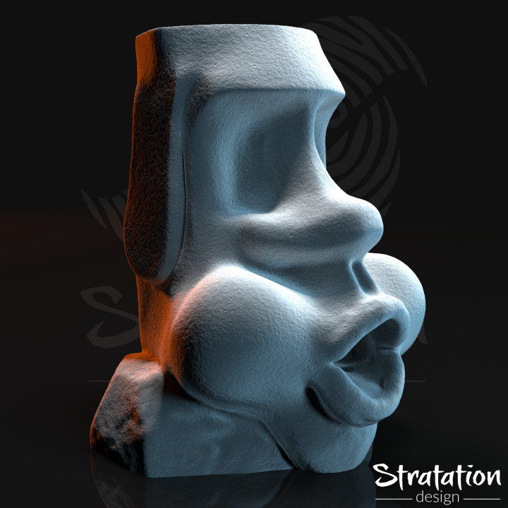 3D Printable Moai Dice Tower by Stratation Design