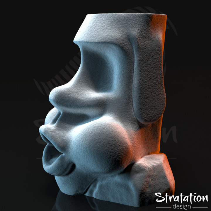 3D Printable Moai Dice Tower by Stratation Design