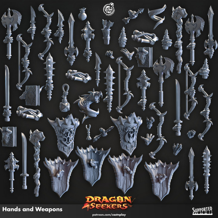 3D Printable Dragon Seekers Modular Weapons & Hands (Pre-Supported) by ...