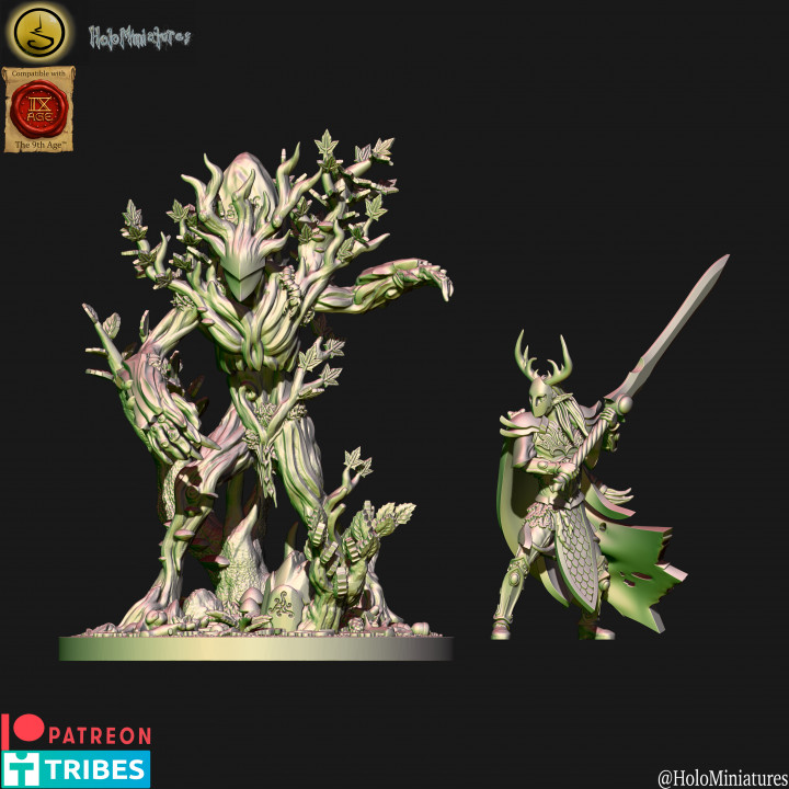 3D Printable wood elf treekin (elves) by HoloMiniatures