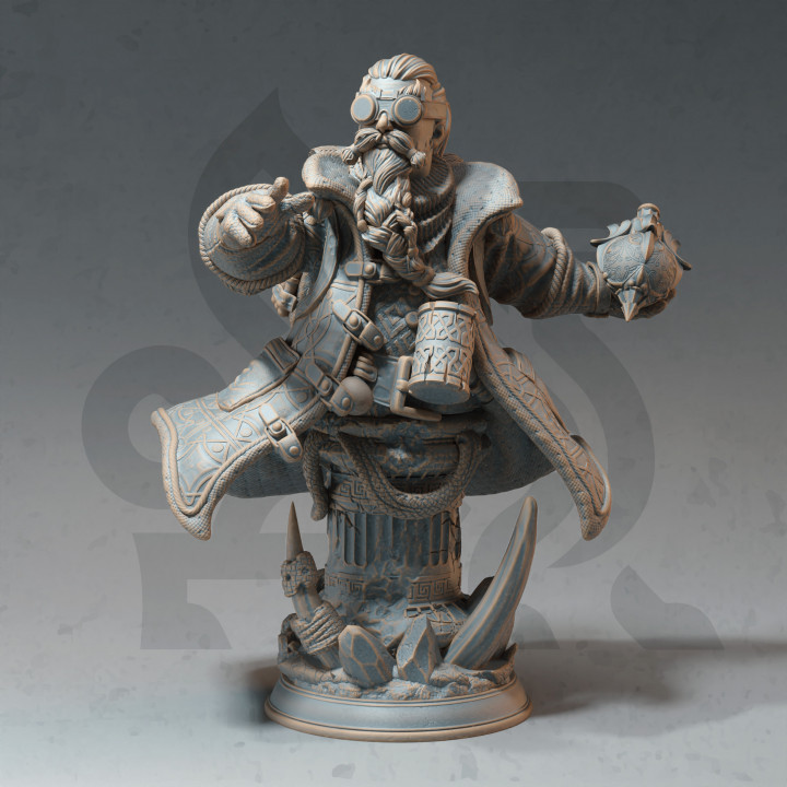 3D Printable BUST: Dwarven Alchemist - Nesbit by DM Stash