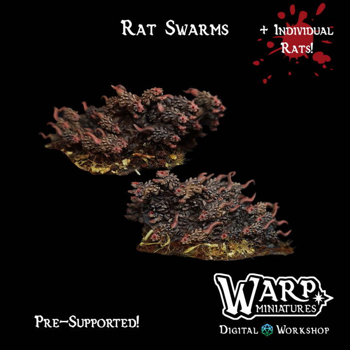 3D Printable Rat Swarms by Warp Miniatures