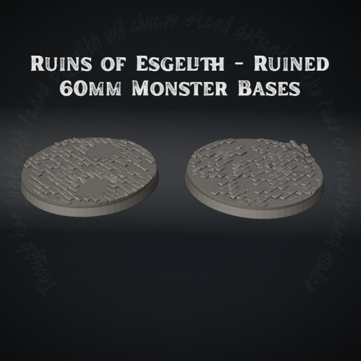 3D Printable Ruins of Esgelith - Ruined Monster Bases 60mm by Metalik ...