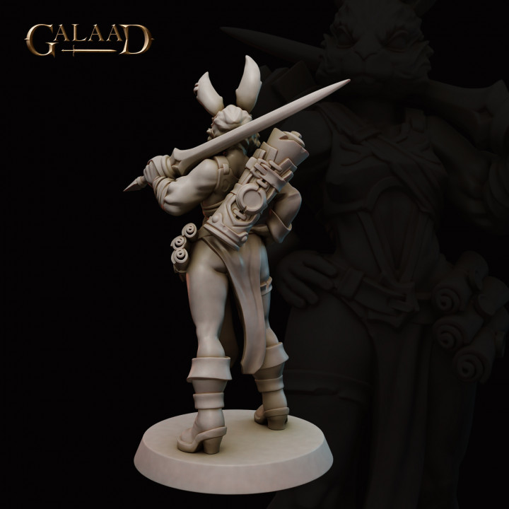 3D Printable Female Rabbitfolk Mage Fighter by Galaad Miniatures