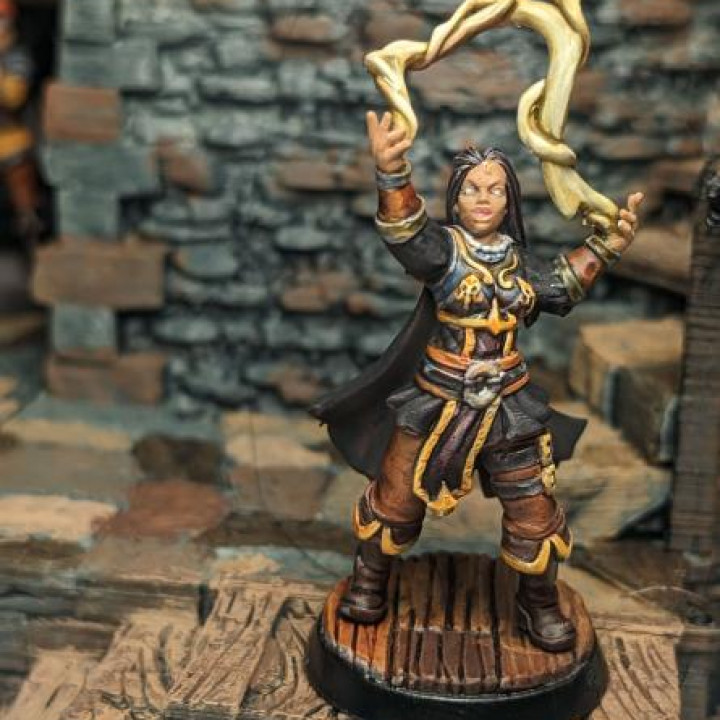 3D Print of Female Mage Casting Spell by anandaray